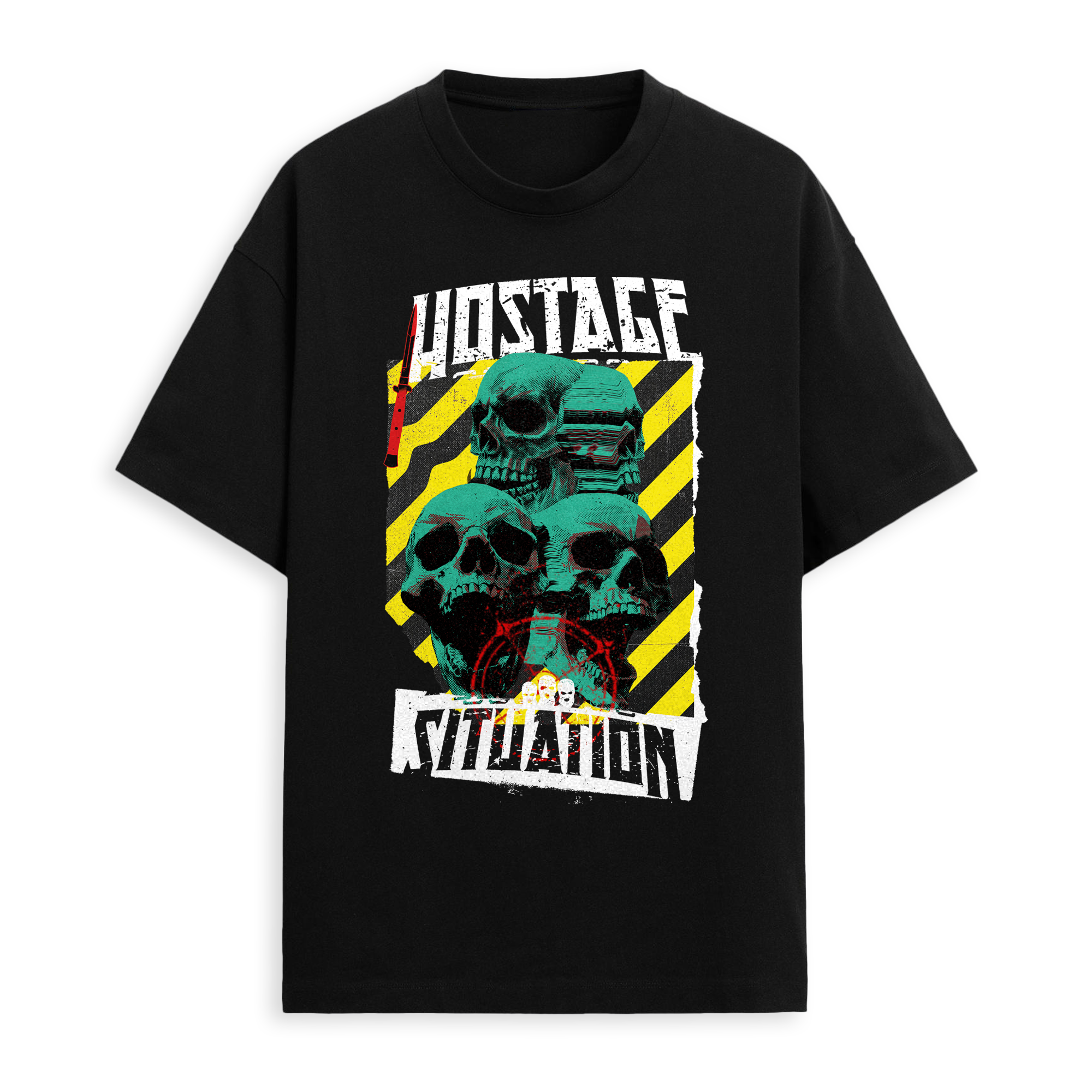 HOSTAGE SITUATION - CAUTION TAPE TEE – KT8 Merch Co